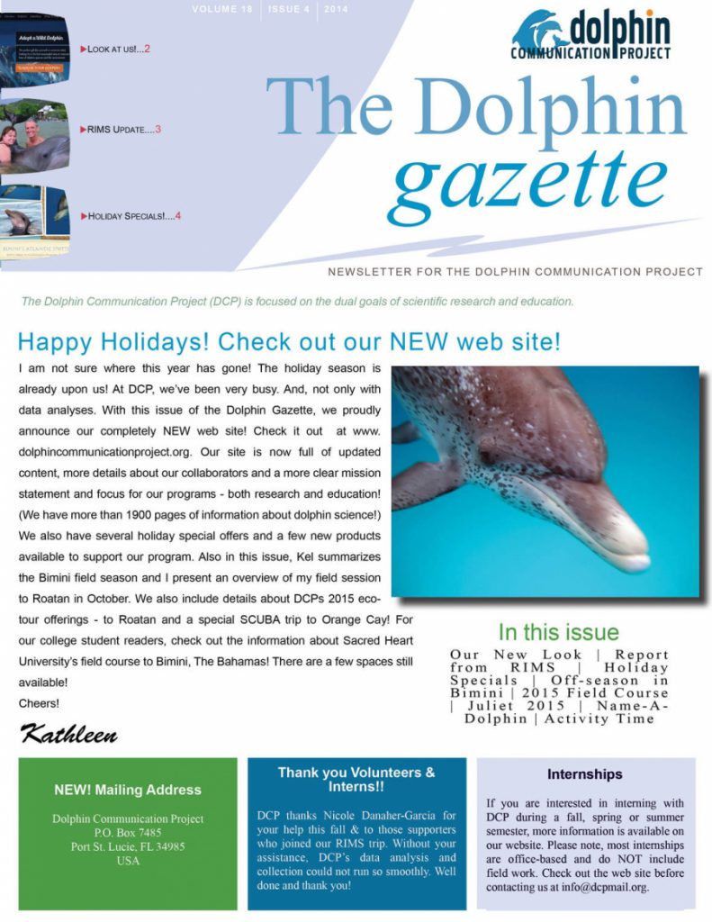 Ah! The Dolphin Gazette is here! – Dolphin Communication Project